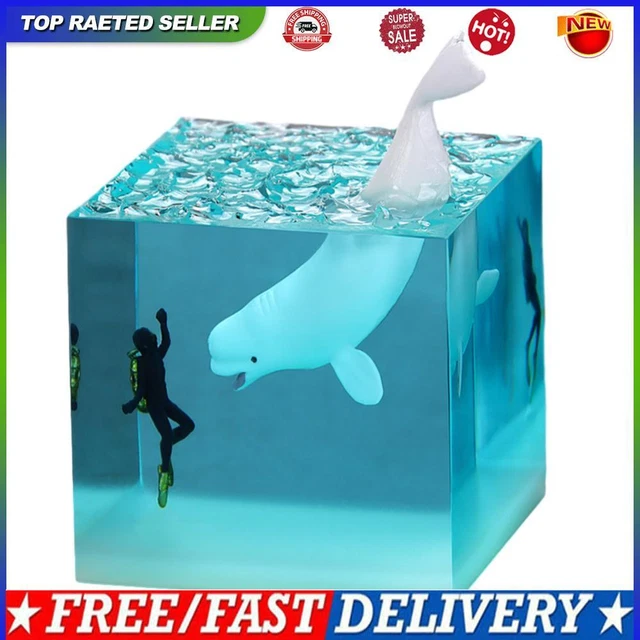 OCEAN ANIMAL CUBE Decor 5cm Beluga Killer Whale Megalodon for Desktop ...