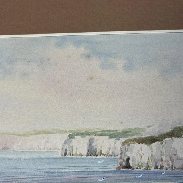 VINTAGE GEORGE PARNELL Portrush Cliffs Seascape Watercolor Painting ...