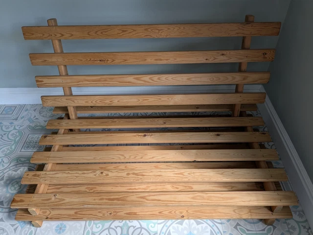 GOOD QUALITY SOLID pine double Futon Base (without mattress). 7ft x 4'6 ...