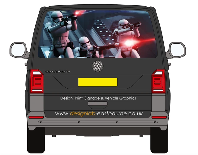 VW TRANSPORTER T4/T5/T6 Rear Window sticker Storm trooper Vinyl ...