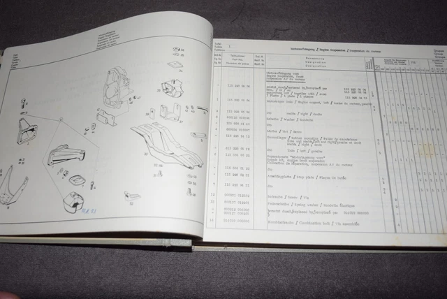 ERSATZTEILLISTE SPARE PARTS List Mercedes W115 200-220D 09/1970 sehr ...