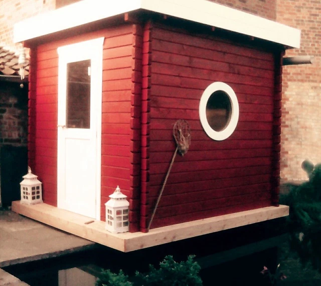 AGANDE SAUNAHAUS BLOCKBOHLENSAUNA Sauna Gartensauna Aussensauna, 45mm ...