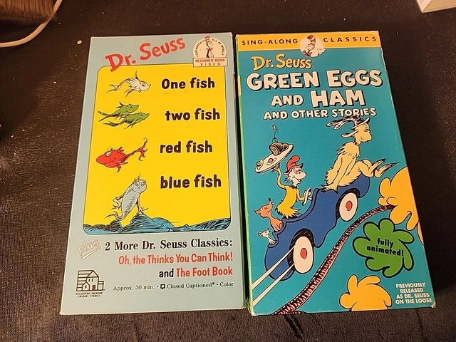 DR SEUSS VHS Lot Tapes One Fish Two Fish ABC Mr Brown Can Moo Foot Book ...