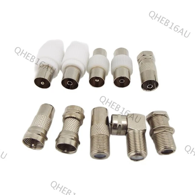 RF F TYPE female Male Plug Adapter Connector Socket to RF Coax For TV ...