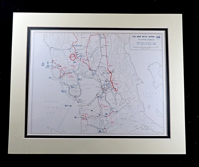 WW2 MAP JAPANESE Invasion Philippines Campaign Luzon Landing Operation ...
