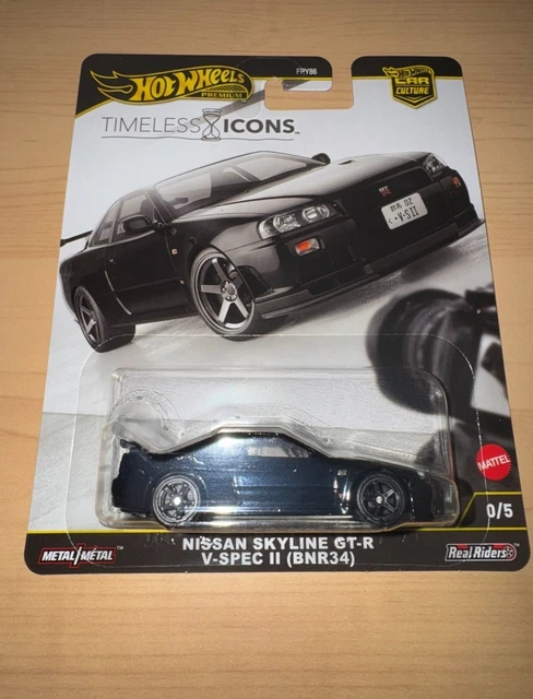 2025 HOT WHEELS Timeless Icons Nissan Skyline GT-R V-Spec II BNR34 0/5 ...