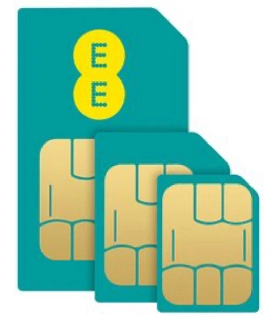 EE SIM CARD Pay As You Go £10 Pack 8GB Data Unlimited SMS Mini Micro ...
