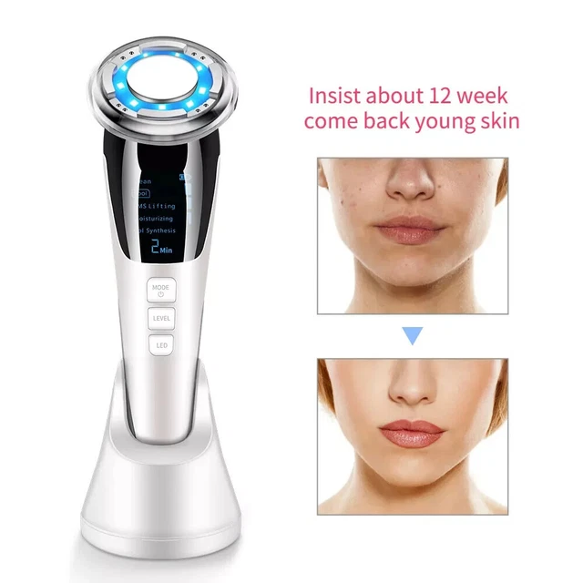 HOT COLD EMS Facial Microcurrent LED Face Lifting Rejuvenation SPA ...
