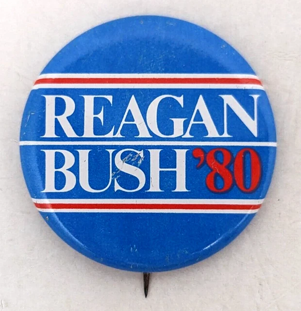 VTG 1980 REAGAN Bush '80 Presidential Political Campaign Button Badge ...