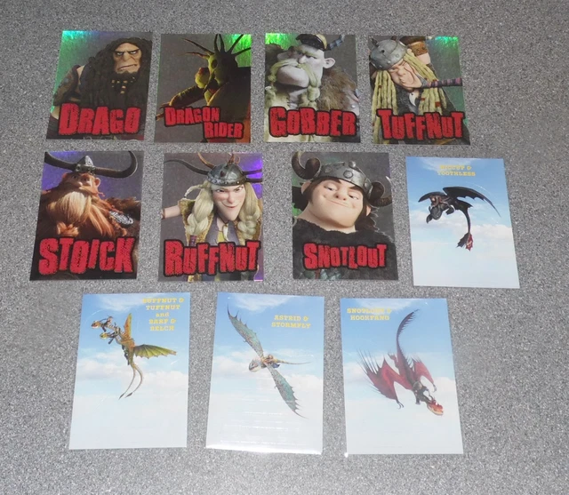 DREAMWORKS HOW TO Train Your Dragon 2 * 11 Foil & Pencil Tpeer Cards ...