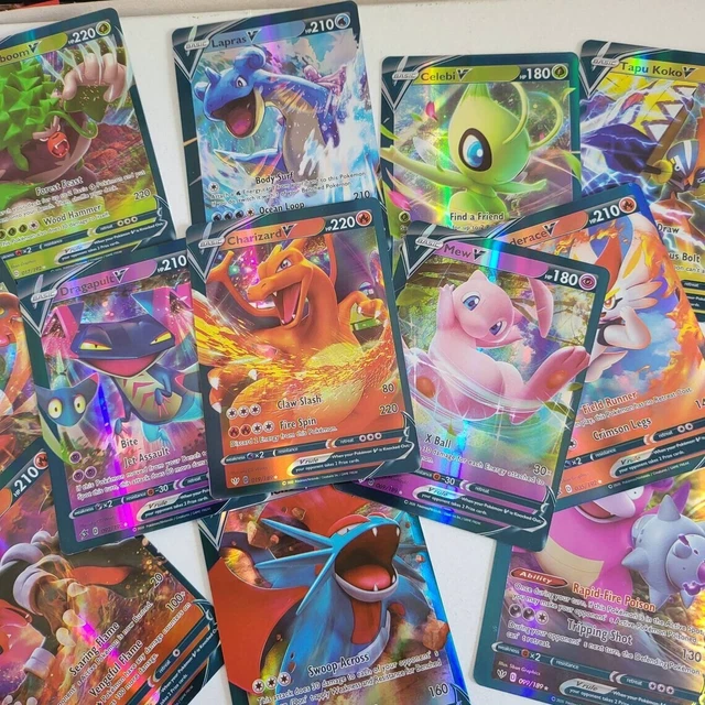 100 Pokemon Cards Bundle V Ultra Rare Full Art Holo And Shiny Cards