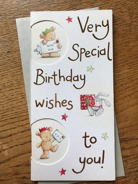HAPPY BIRTHDAY CARD cute teddy bear mouse rabbit Amy’s bear Clinton’s (V095) £2.25 - PicClick UK