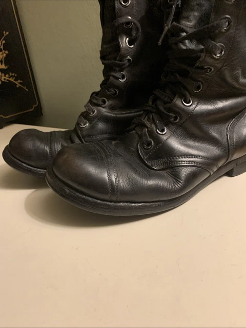 VINTAGE US ARMY Boots Mens 8.5W Black Combat Goodyear Soles 1960s ...