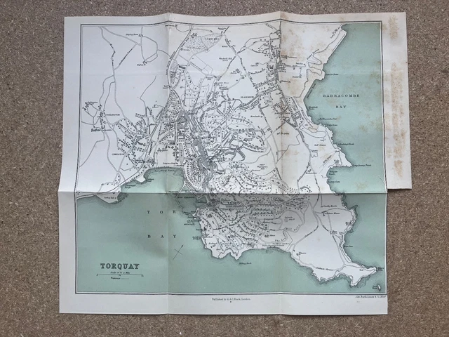 ANTIQUE CITY PLAN of Torquay Devon England map 1906 EUR 11,48 - PicClick IT