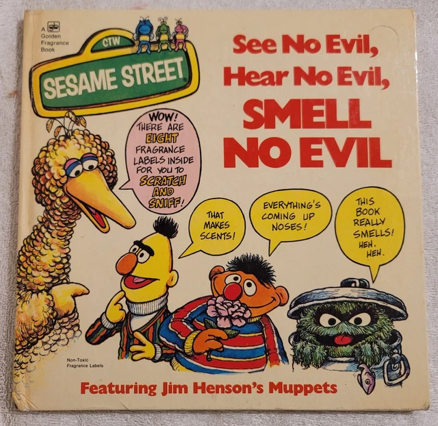 SESAME STREET SEE No Evil Hear No Evil Smell No Evil 1976 Hardcover ...