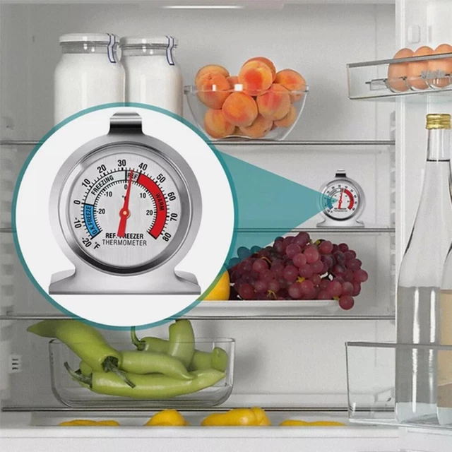 RÉFRIGÉRATEUR CONGÉLATEUR PRATIQUE en acier inoxydable thermomètre support s EUR 8,27 - PicClick IT