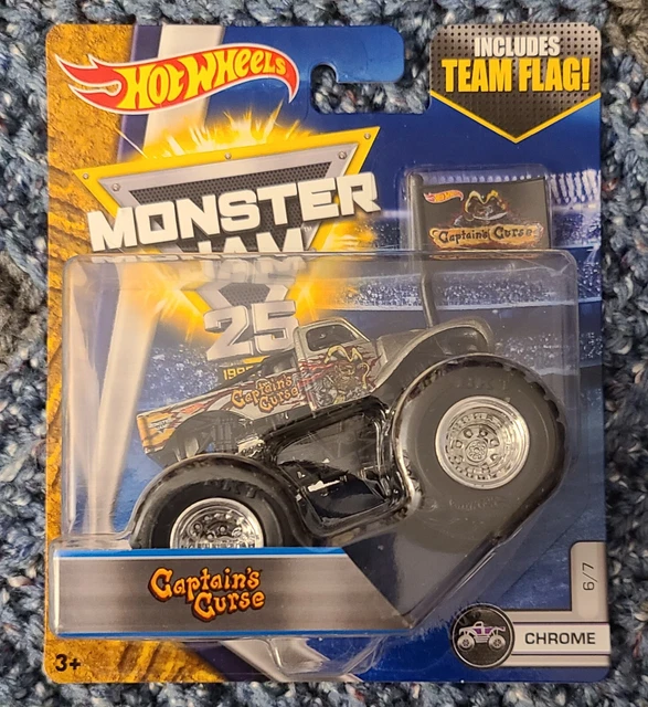 HOT WHEELS MONSTER Jam Chrome Captain's Curse 1:64 Monster Truck avec ...