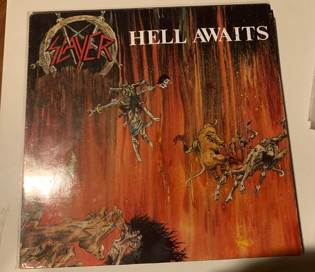 SLAYER HELL AWAITS LP Original vinyl Roadrunner 1985 Ex+ cond W/ inner ...