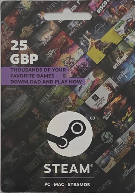 STEAM WALLET GIFT Card £25 bought in error, code mask intact and ...