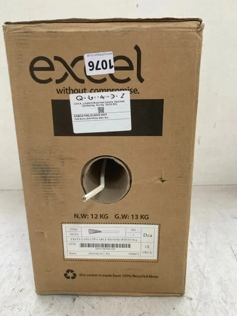EXCEL CAT 6 Cable Category 6 U/UTP Cable LSOH Dca- 305m Box White £99. ...
