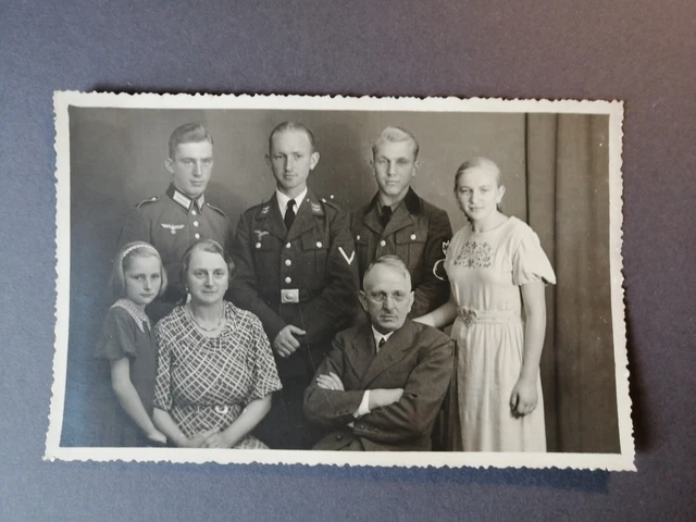 WW2 GERMAN FAMILY Photo. Various Uniforms Infantry Luftwaffe and Other ...