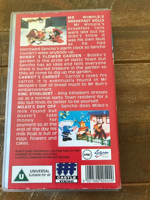 HATTY TOWN VHS Video Childrens Retro Rare Mr Wimple King Ethelbert ...