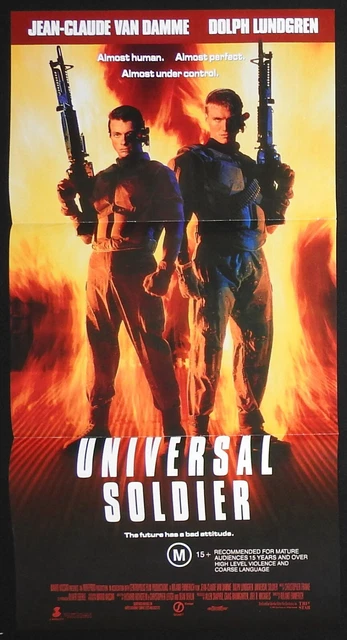 UNIVERSAL SOLDIER RARE Daybill Movie Poster Jean-Claude Van Damme Dolph ...