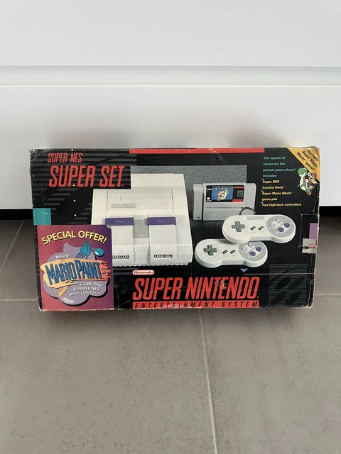 SNES SUPER NINTENDO mario World & paint bundle - Complete in box rare ...