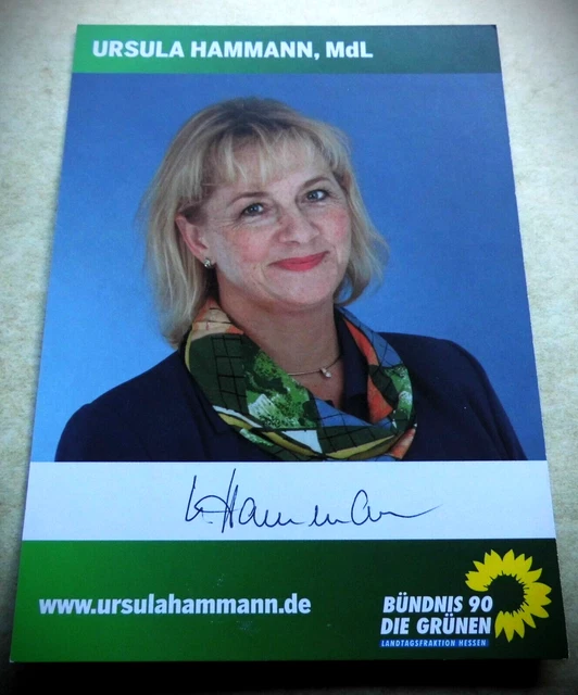 URSULA HAMMANN - Deutsche Politikerin - Karte mit Original-Autogramm ...