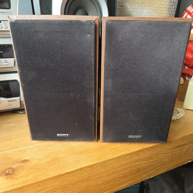 PAIR OF VINTAGE Sony SS-CFX250 Bookshelf Speaker System Wired 4-Ohms ...