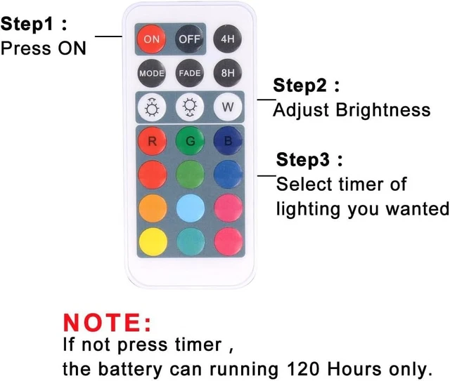 WRALWAYSLX 2PACK SQUARE Remote Control Night Light Bedside lamp Color ...