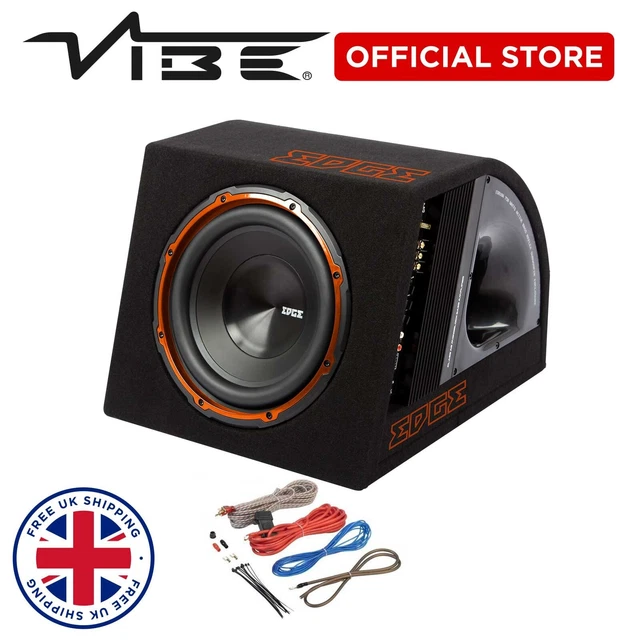 EDGE 10 INCH Active Bass Enclosure 750 Watts With Wiring Kit Subwoofer ...