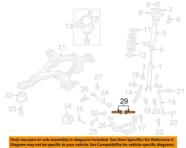 JEEP CHRYSLER OEM Rear Suspension-Lower Control Arm Bolt 6512063AA $22. ...