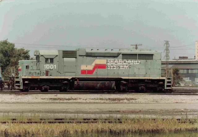 SEABOARD SYSTEM 1001 Retired Locomotive Train Railroad Color Photo 3 ...
