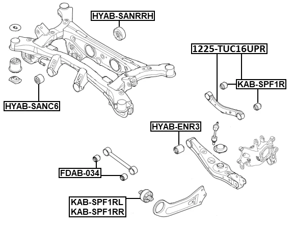 REAR UPPER TRANSVERSE Link Fits Hyundai 55100-C5050, 55100-D3050, 55100 ...