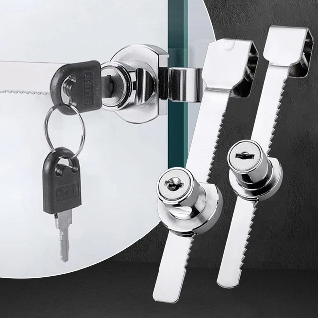 PUSH-PULL CABINET SHOWCASE Door Lock with Key Sliding Glass 328 Window ...