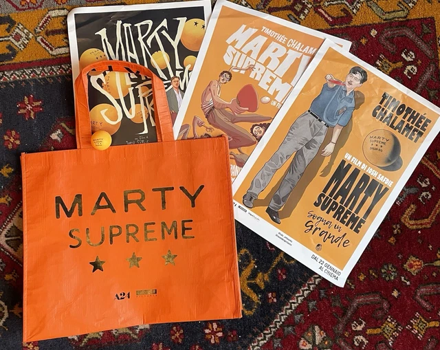 MARTY SUPREME PROMOTIONAL merchandise ping-pong ball, A24 bag and 3 ...