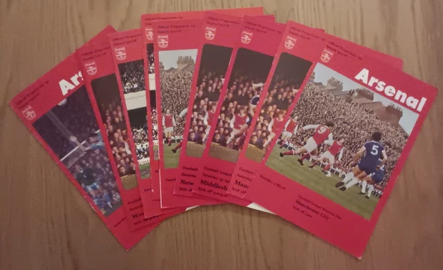 ARSENAL 1977/78 SELECTION of Home League Programmes from menu Away ...