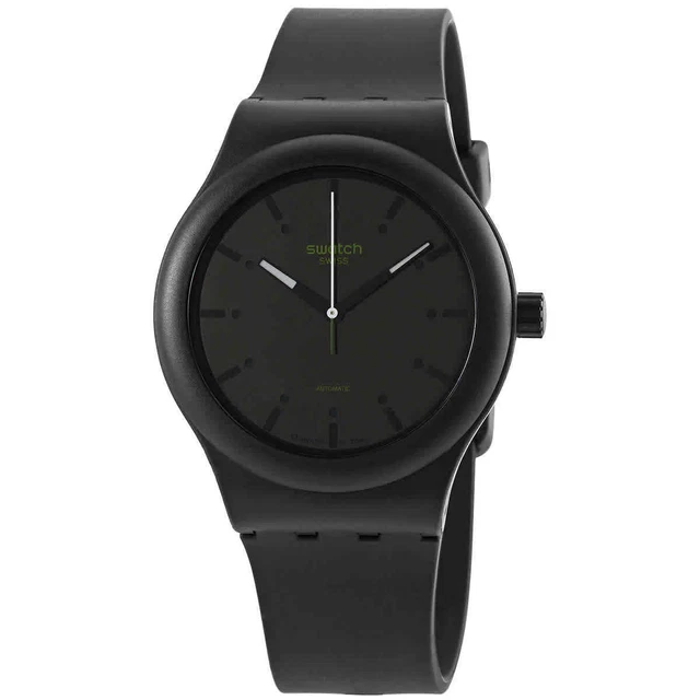 SWATCH AUTOMATIC BLACK Dial Black Silicone Watch SO30B400 EUR 107,78 ...