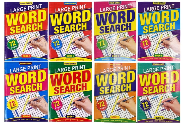 OVER 60 PUZZLES per Book A4 Size Word Search Puzzle Books Large Print ...