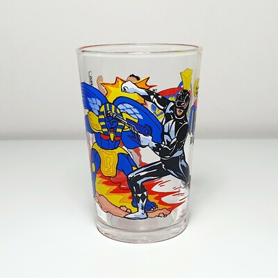 VERRE MOUTARDE AMORA Power Rangers Black Ranger ZAK Vintage glass ...