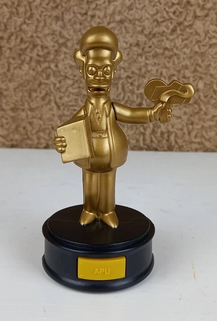 THE SIMPSONS MOVIE APU Gold Talking Statue Burger King 4.5" Figure w ...