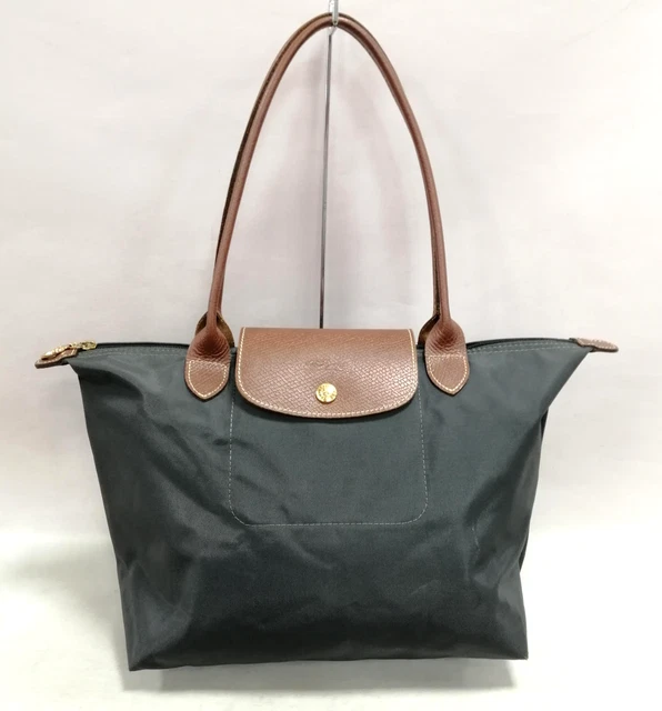 LONGCHAMP LE PLIAGE Original Nylon Tote Bag Small Dark Gray Foldable ...