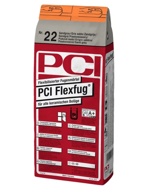 FLEX-FUGENMÖRTEL PCI FLEXFUG 5 KG Gris-Sable Faïence Carrelage pour Sol Terrasse EUR 33,78 ...