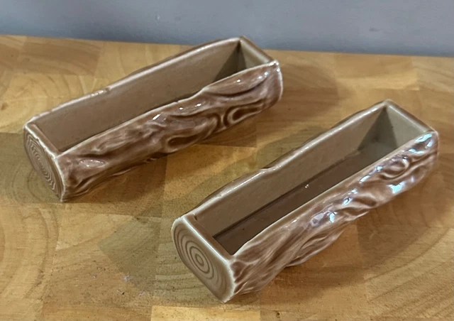 VINTAGE WADE POTTERY Beige Glazed Posy Vases Troughs £16.32 - PicClick UK