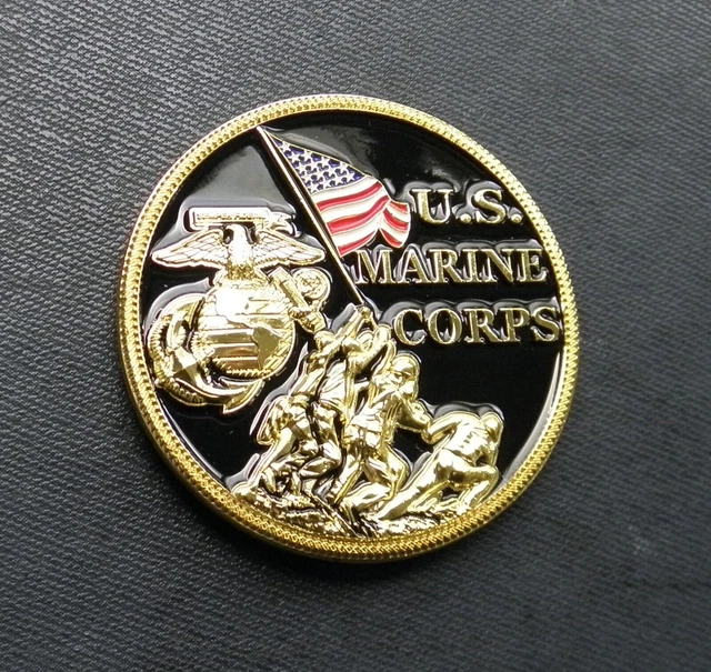 IWO JIMA USMC Challenge Coin Marine Corps Marines 1.7 Inches £10.59 ...