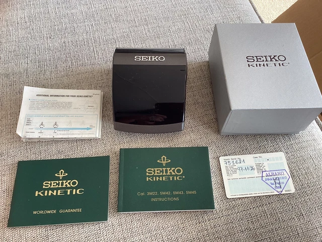 VINTAGE SEIKO KINETIC Watch Box With Instructions Guarantee Card No ...