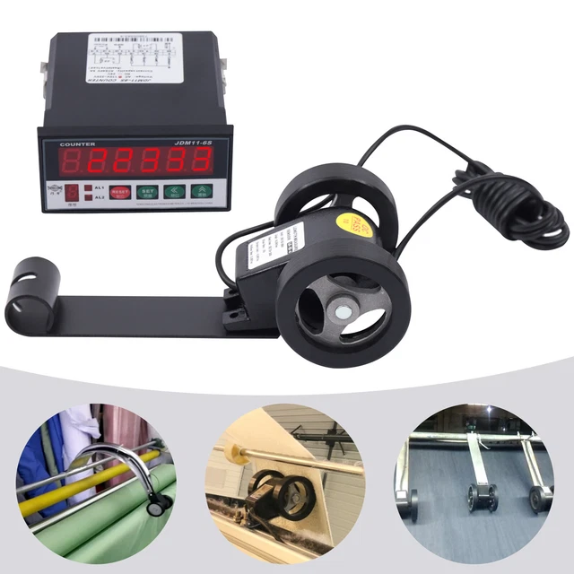 DIGITAL LENGTH METER Counter Length Measuring Wheels &Control Function ...