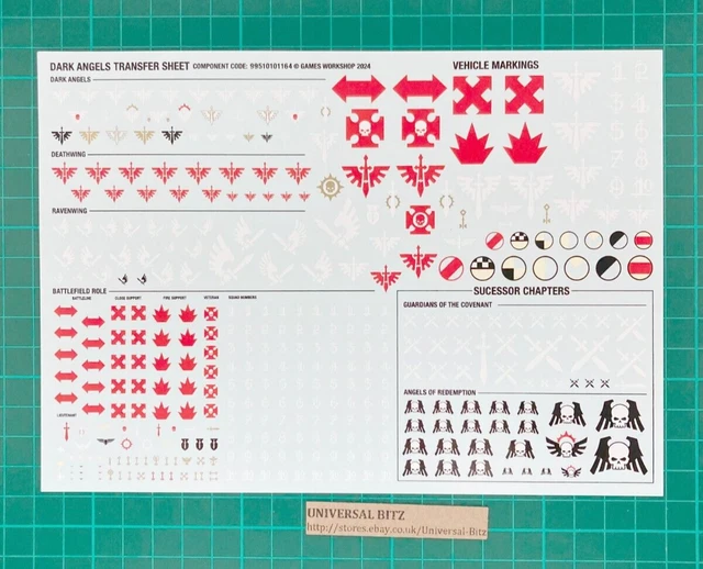 DARK ANGELS TRANSFER Sheet 2024 Combat Patrol Warhammer 40k U10 £9.99 ...