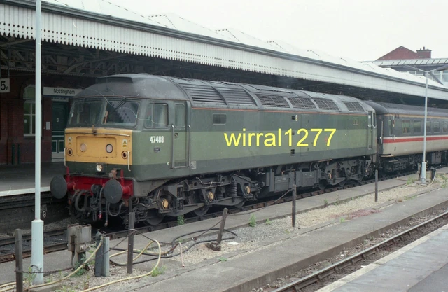 ORIGINAL RAILWAY PHOTOGRAPHIC negative Class 47 47488 at Nottingham £3. ...